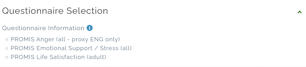 Selecting Follow-Up PROM Questionnaires | SPHSOutcomes.net